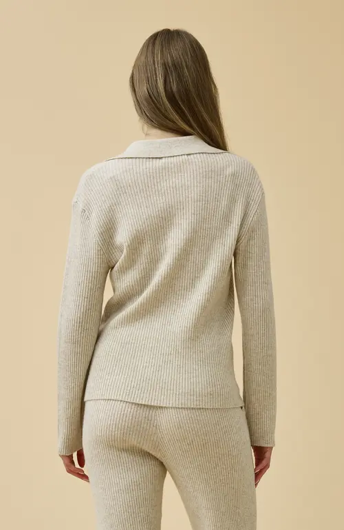 KIP Merino Cashmere Lounge Sweater - Champagne