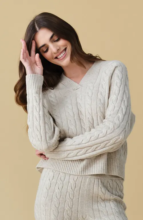 KIP Merino Cashmere Lounge Sweater - Champagne