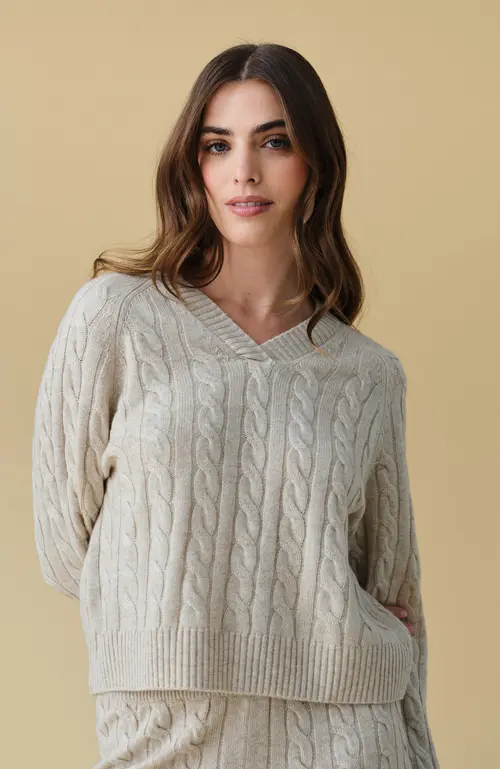 KIP Merino Cashmere Lounge Sweater - Champagne