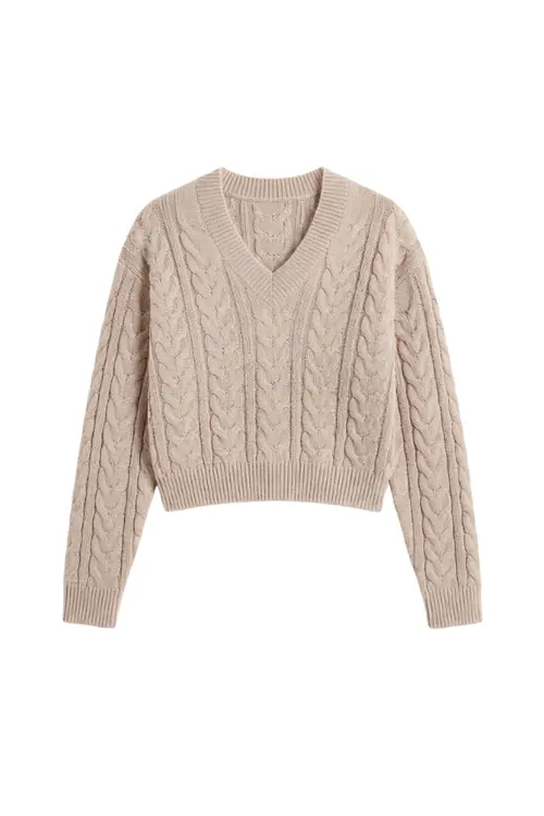 KIP Merino Cashmere Lounge Sweater - Champagne