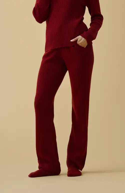 KIP Merino Cashmere Lounge Pants - Crimson