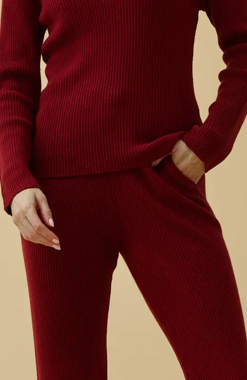 KIP Merino Cashmere Lounge Pants - Crimson