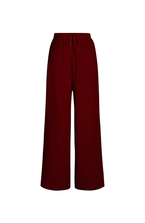 KIP Merino Cashmere Lounge Pants - Crimson