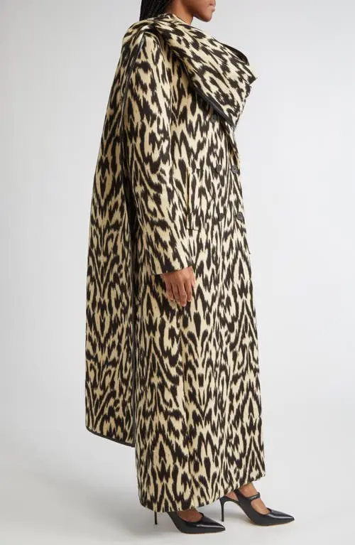 Brandon Maxwell The Demi Double-breasted Virgin Wool Coat With Scarf