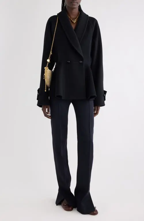 Chloé Double-breasted Wool Peplum Jacket