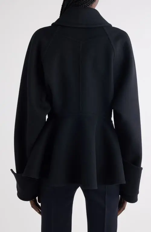 Chloé Double-breasted Wool Peplum Jacket
