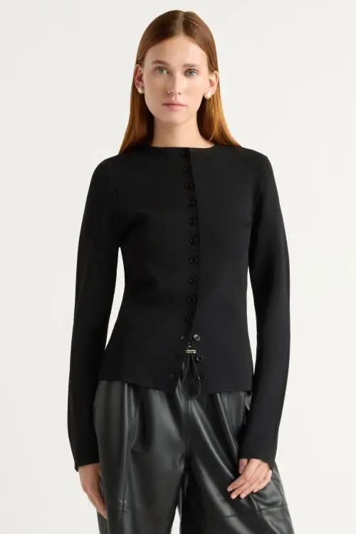 Modern Citizen Charla Button Crew-neck Sweater