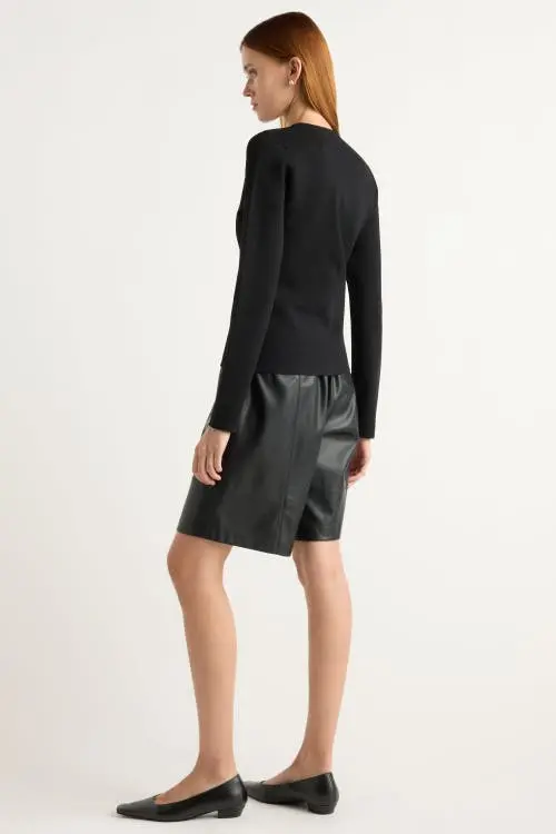 Modern Citizen Charla Button Crew-neck Sweater
