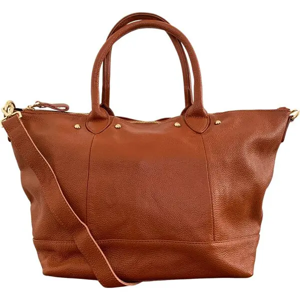 Pink Haley Ellie Handmade Leather Tote - Sienna