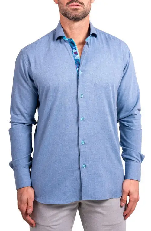 MACEOO Einstein Ascension Contemporary Fit Button-up Shirt - Blue