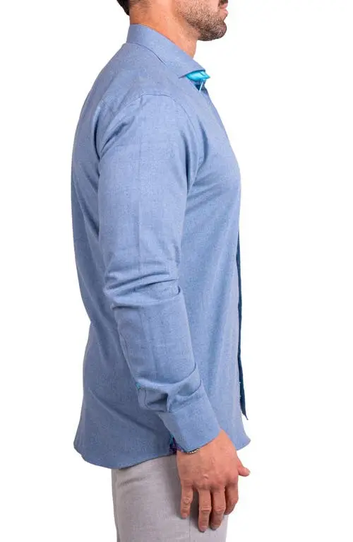 MACEOO Einstein Ascension Contemporary Fit Button-up Shirt - Blue