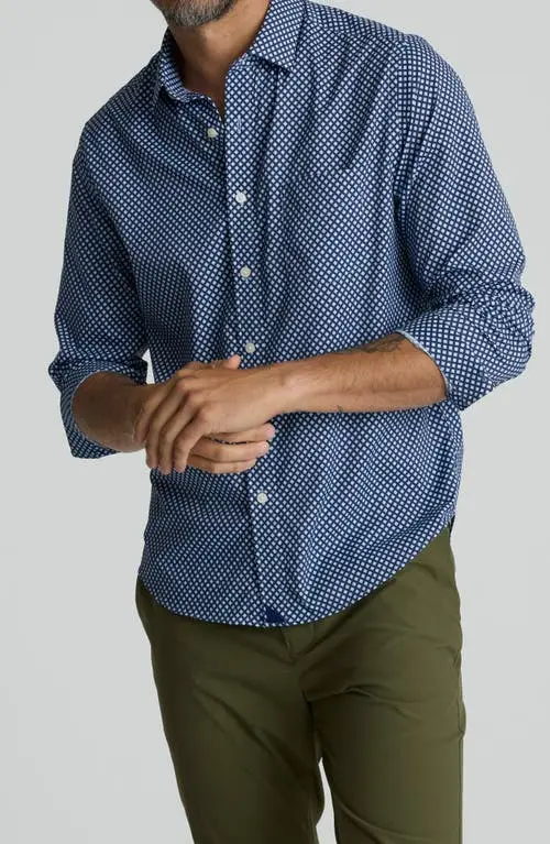 UNTUCKIT Marshall Geo Print Performance Button-up Shirt - Navy