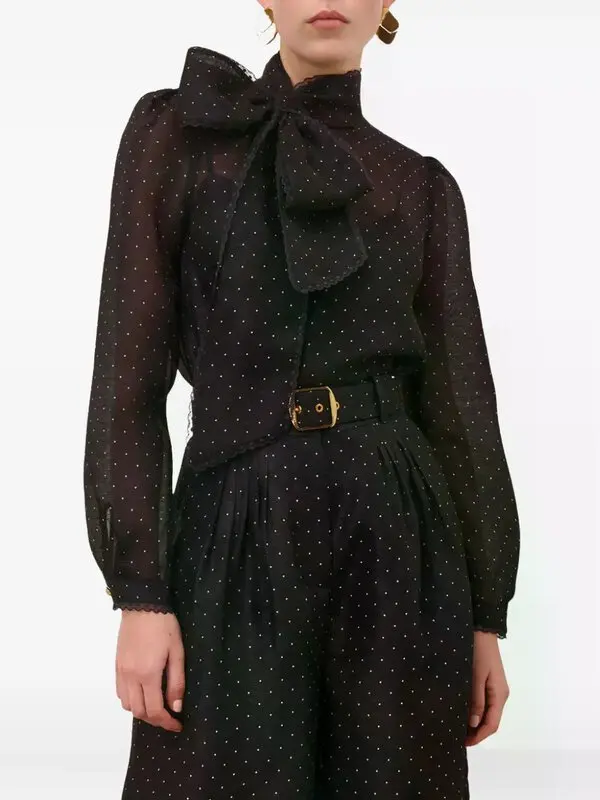 Zimmermann Polka-dot Bow Blouse