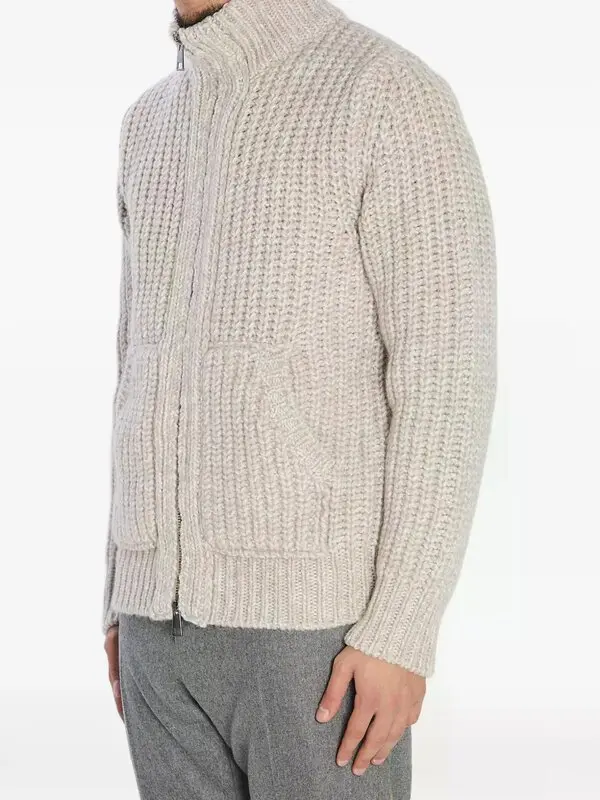 ROBERTO COLLINA Ribbed Zipped Cardigan