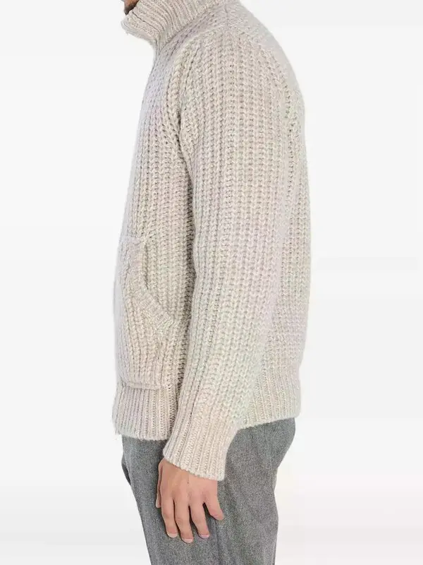ROBERTO COLLINA Ribbed Zipped Cardigan