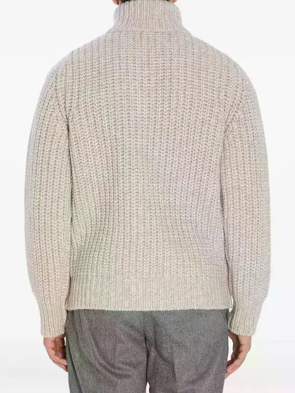 ROBERTO COLLINA Ribbed Zipped Cardigan