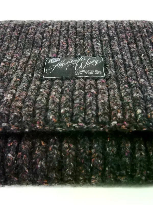 Alexander Wang Logo-label Ribbed-knit Scarf