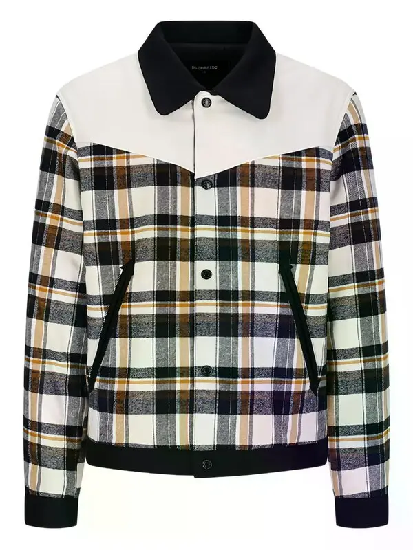 Dsquared2 Buttoned Plaid Jacket - Neutrals