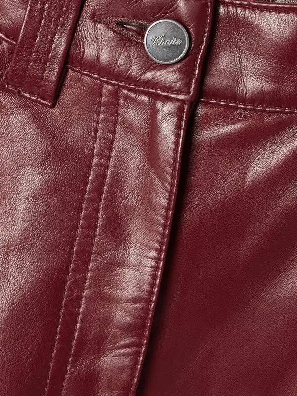 Khaite Callum Leather Straight-leg Pants - Red