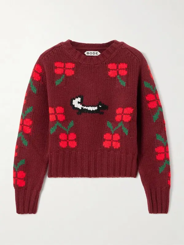 BODE Intarsia-knit Wool Sweater - Red