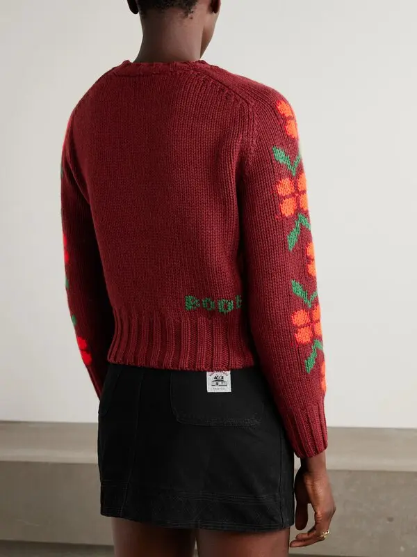 BODE Intarsia-knit Wool Sweater - Red