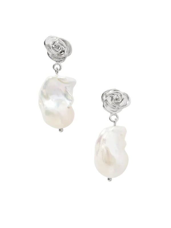 Magda Butrym Tone Pearl Earrings - Silver