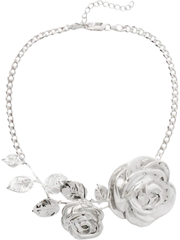 Magda Butrym Floral Statement Necklace - Silver