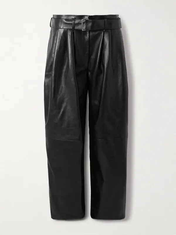 Magda Butrym Belted Leather Tapered Pants