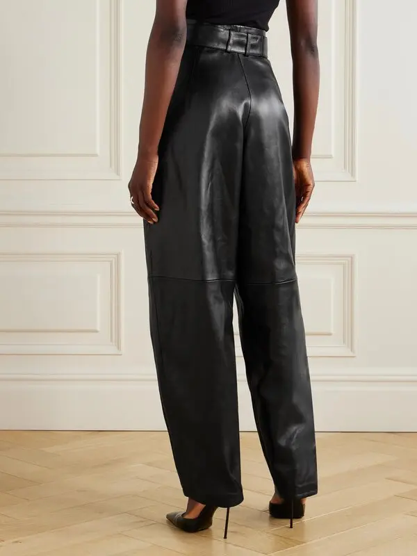 Magda Butrym Belted Leather Tapered Pants