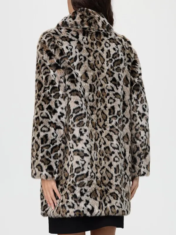 TWINSET Faux Fur Coat With Animal Print
