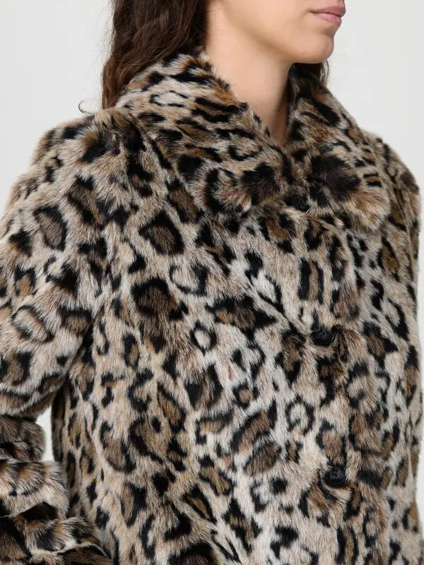 TWINSET Faux Fur Coat With Animal Print