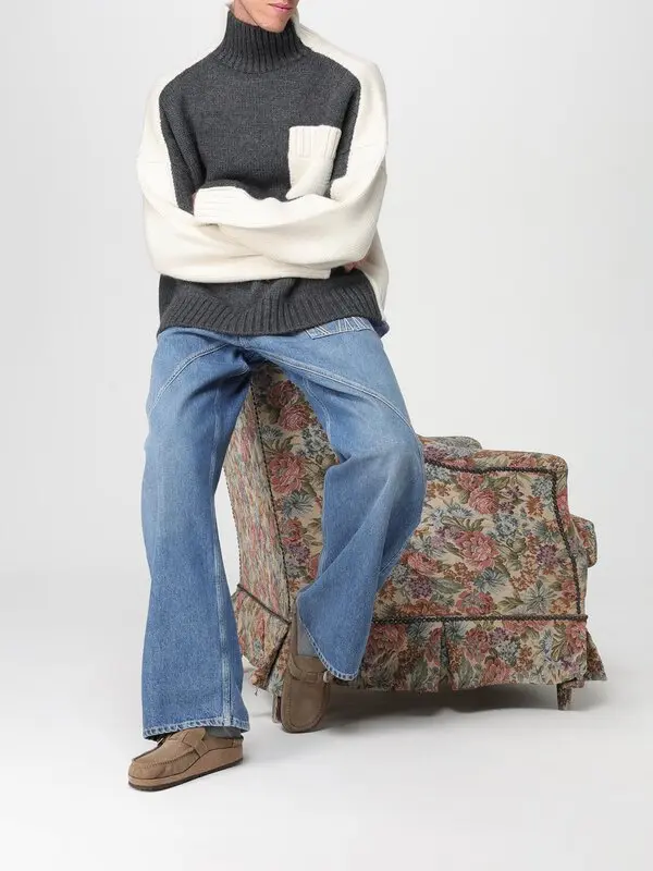 JW Anderson Knit Sweater With High Neck And Pocket Detail