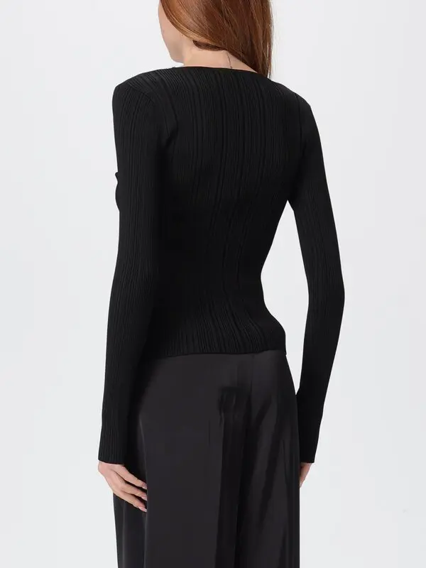 SELF-PORTRAIT Ribbed Lace Trim Top