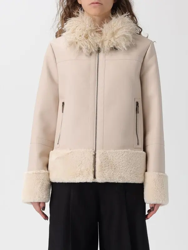 TWINSET Fur Coat - Yellow Cream