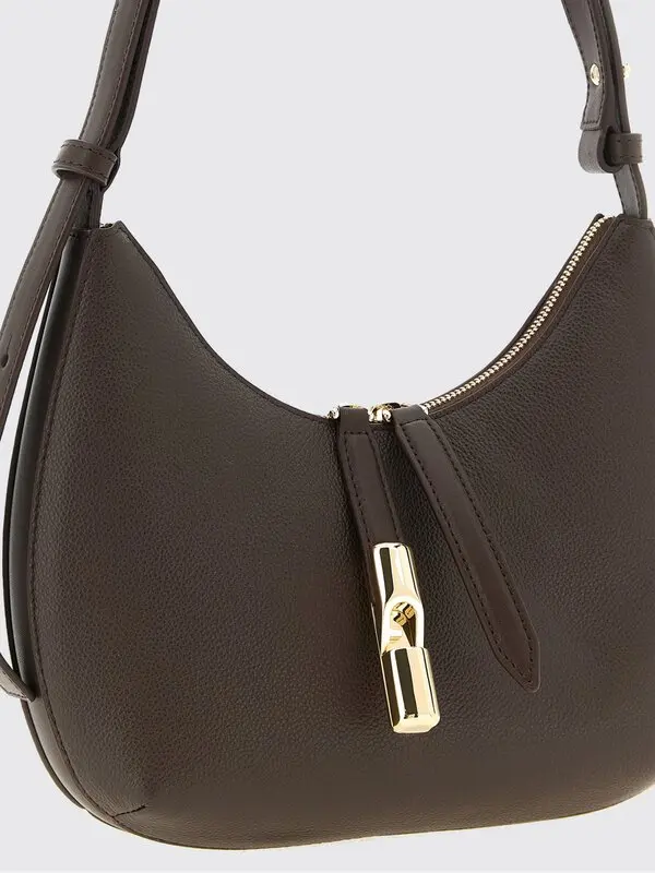 Furla Textured Leather Shoulder Bag - Cocoa
