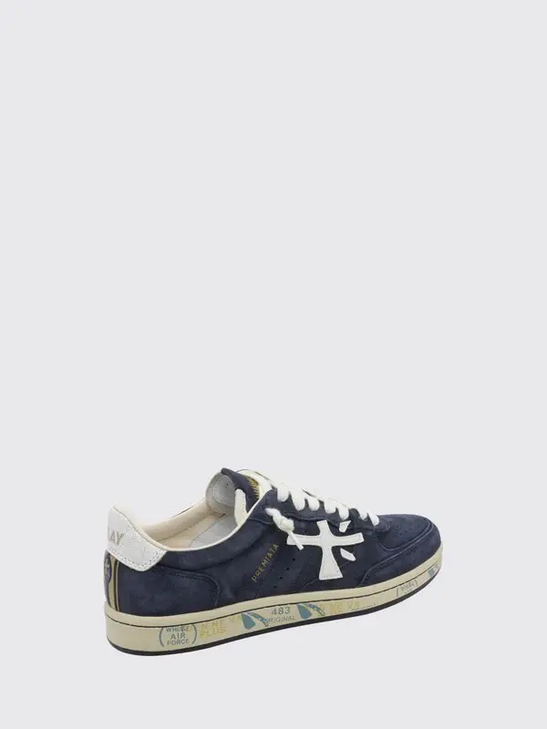 Premiata Clay Suede Trainers With Perforated Toe - Blue