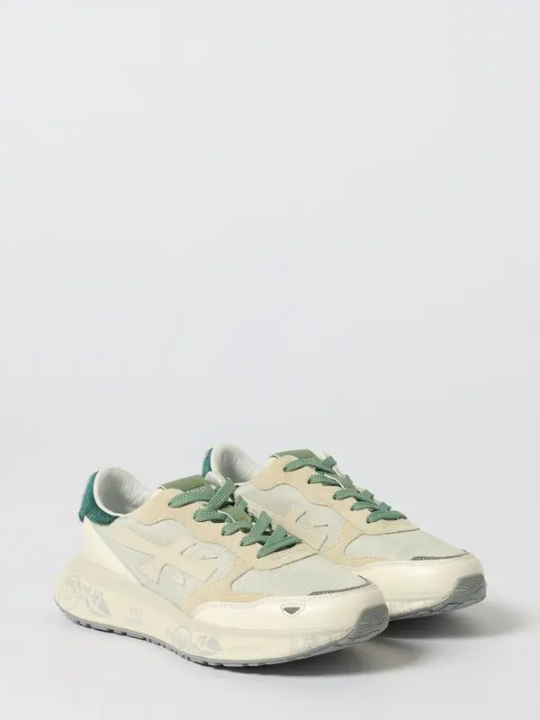 Premiata Suede And Mesh Sneakers - Beige