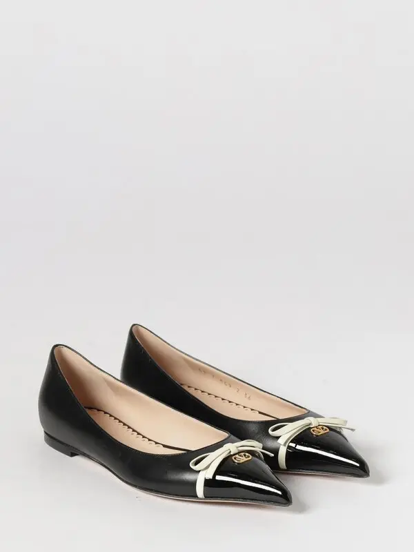 Valentino Garavani Ballet Flats In Smooth And Patent Calfskin - Black