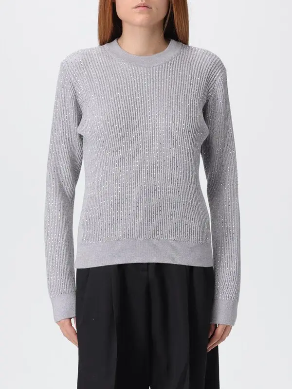 GOLDEN GOOSE Ribbed Embellished Sweater - Grey