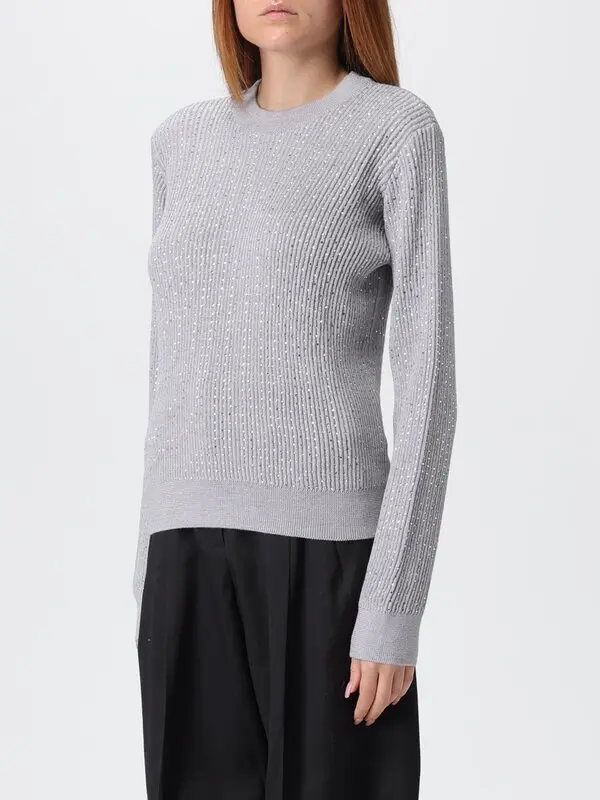 GOLDEN GOOSE Ribbed Embellished Sweater - Grey