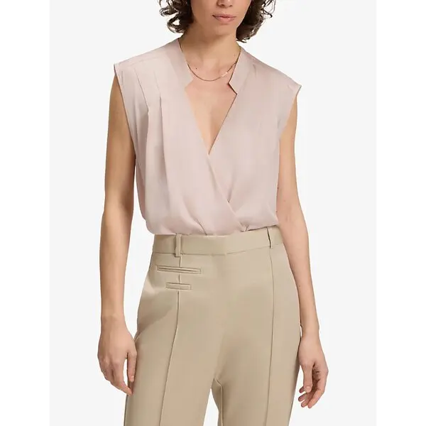 BOSS V-neck Stretch-silk Blouse