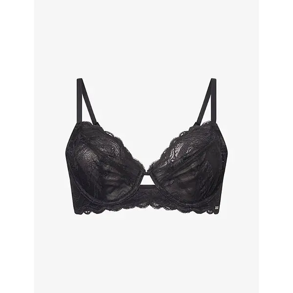 Calvin Klein Sensual Stretch Lace Underwired Bra - Black