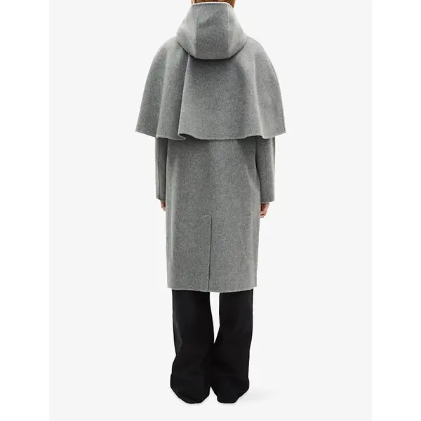 The Kooples Wool-blend Caped Hooded Coat