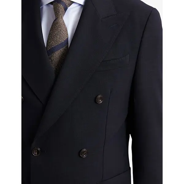 REISS Belmont Regular-fit Double-breasted Stretch-woven Blazer - Navy