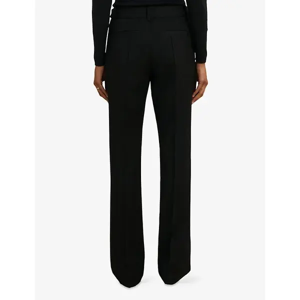 REISS Atelier Athena Flared Wool Trousers - Black