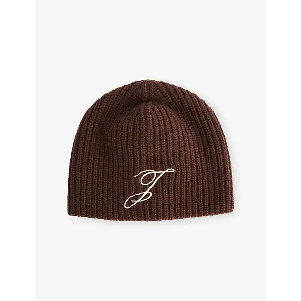 Jacquemus Espiral Ribbed Wool Beanie - Dark Brown
