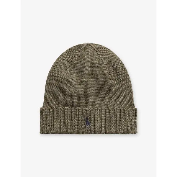 Ralph Lauren Logo-embroidered Wool Cap - Light Cargo Olive