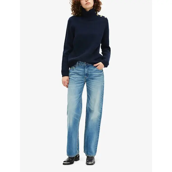 The Kooples Button-neck Wool Jumper
