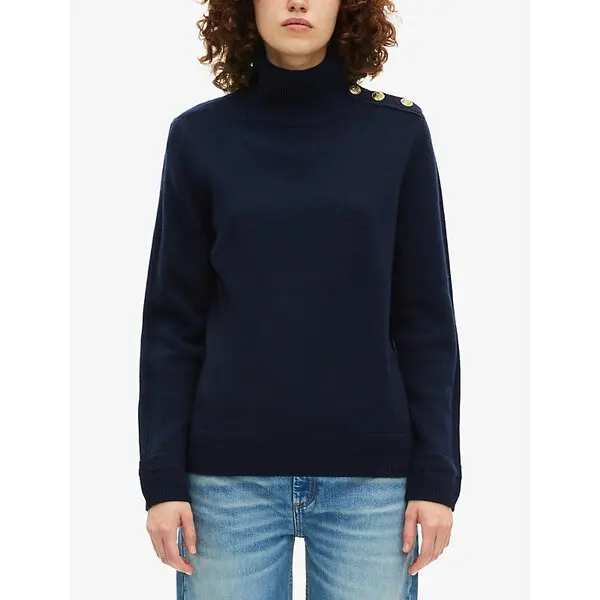 The Kooples Button-neck Wool Jumper