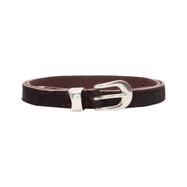 Our Legacy 2 Cm Hair On Hide Belt - Brown